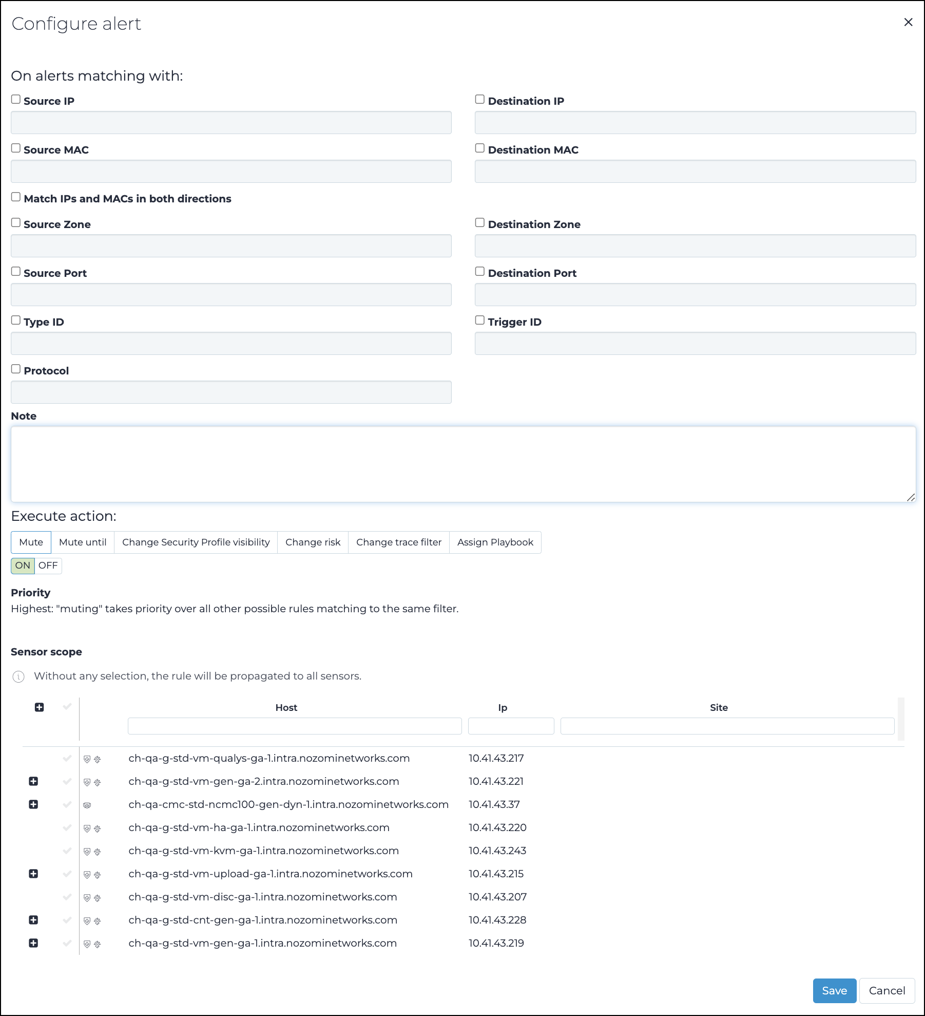 Configure the alert tuning settings