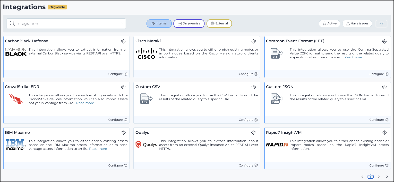 Internal integrations